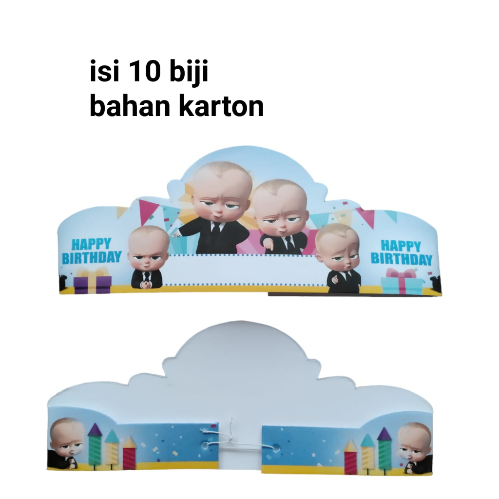 Jual topi ulang tahun isi 10 pcs karakter baby boss baby bos / the boss ...