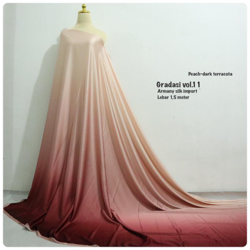 Jual COD|bahan kain silk gradasi ombre|kain ombre|kain seragam bridesmaid|kain silk polos 2 ...
