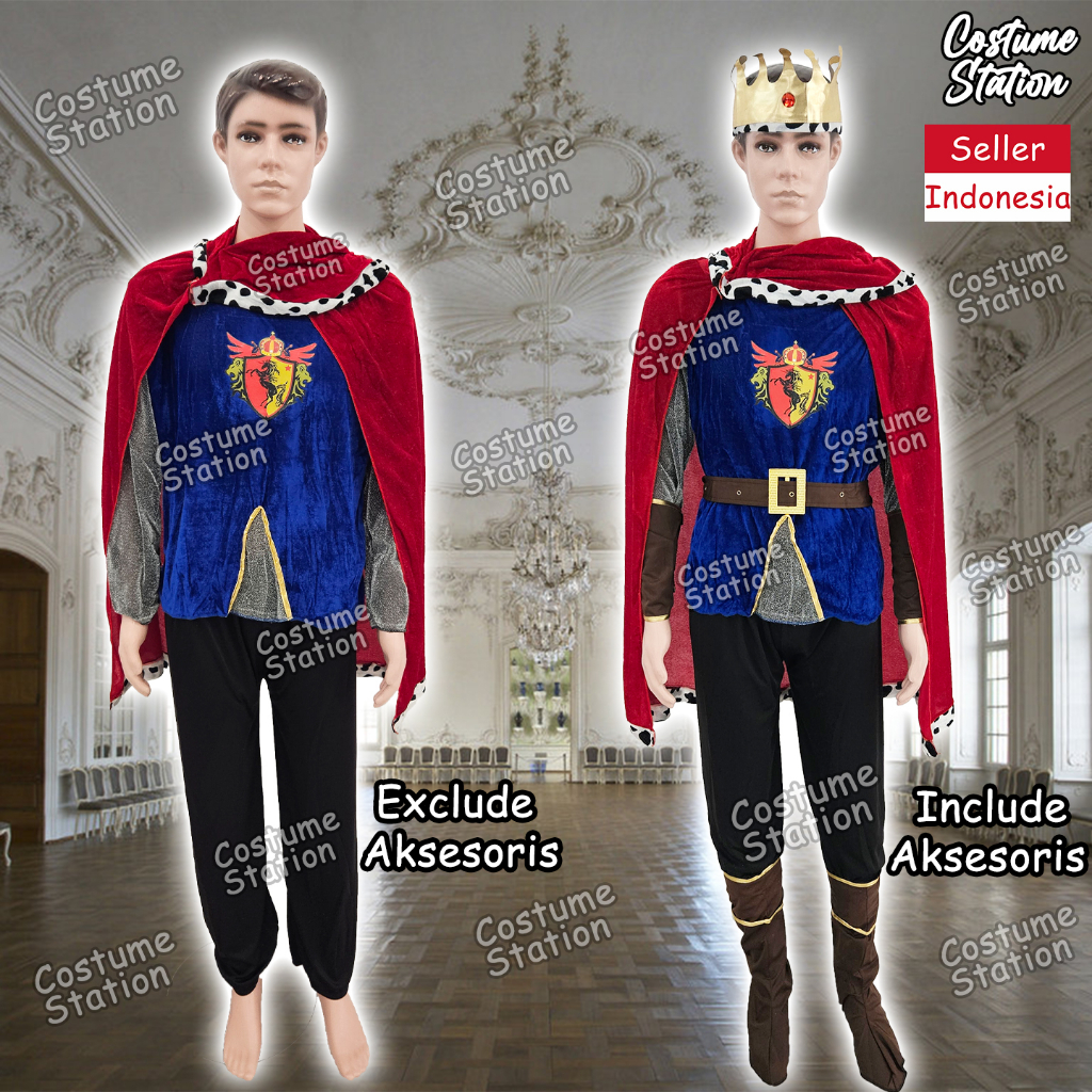Jual Kostum Blue Knight / Costume King Raja Ksatria Pangeran dewasa ...