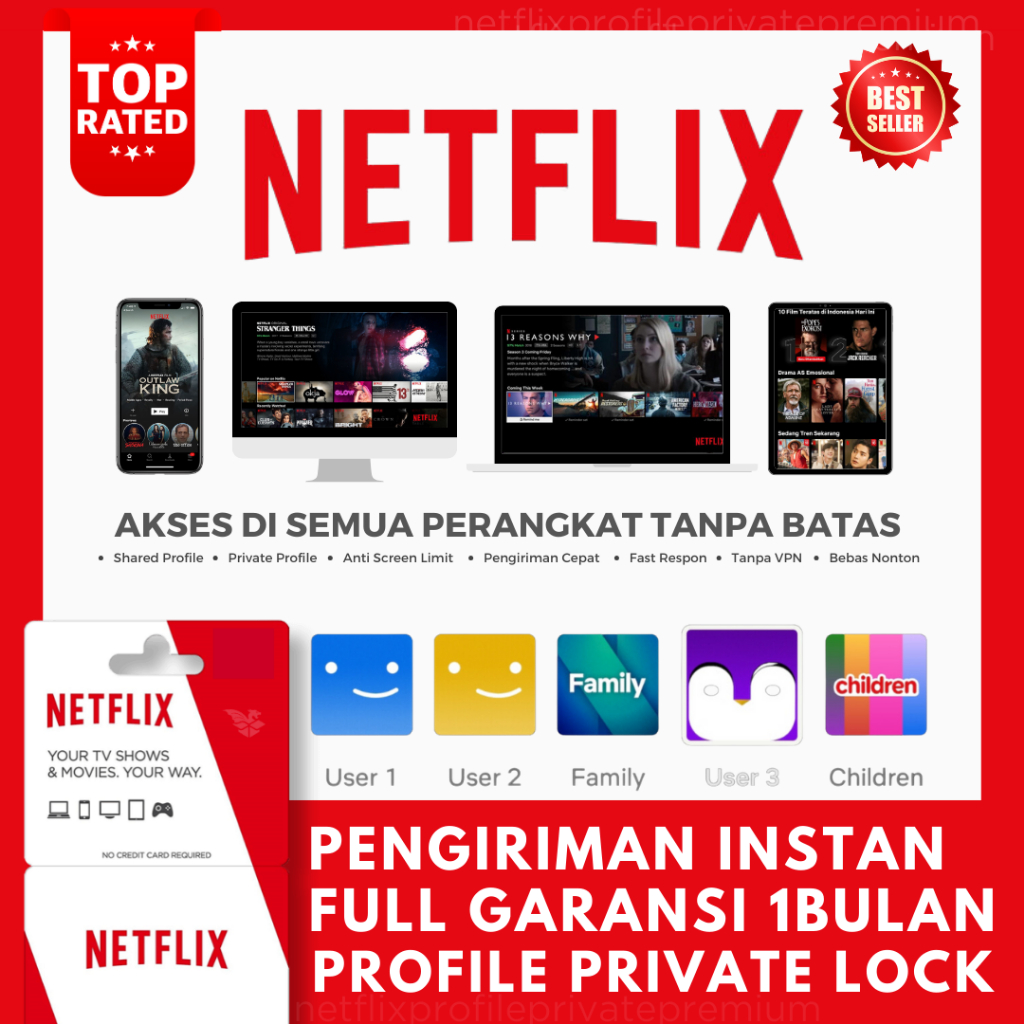 Jual NETFLIXXX PREMIUN NETFLIX PREMIUN PRIVAT 1BULAN GARANSI UHD 4K | Shopee Indonesia