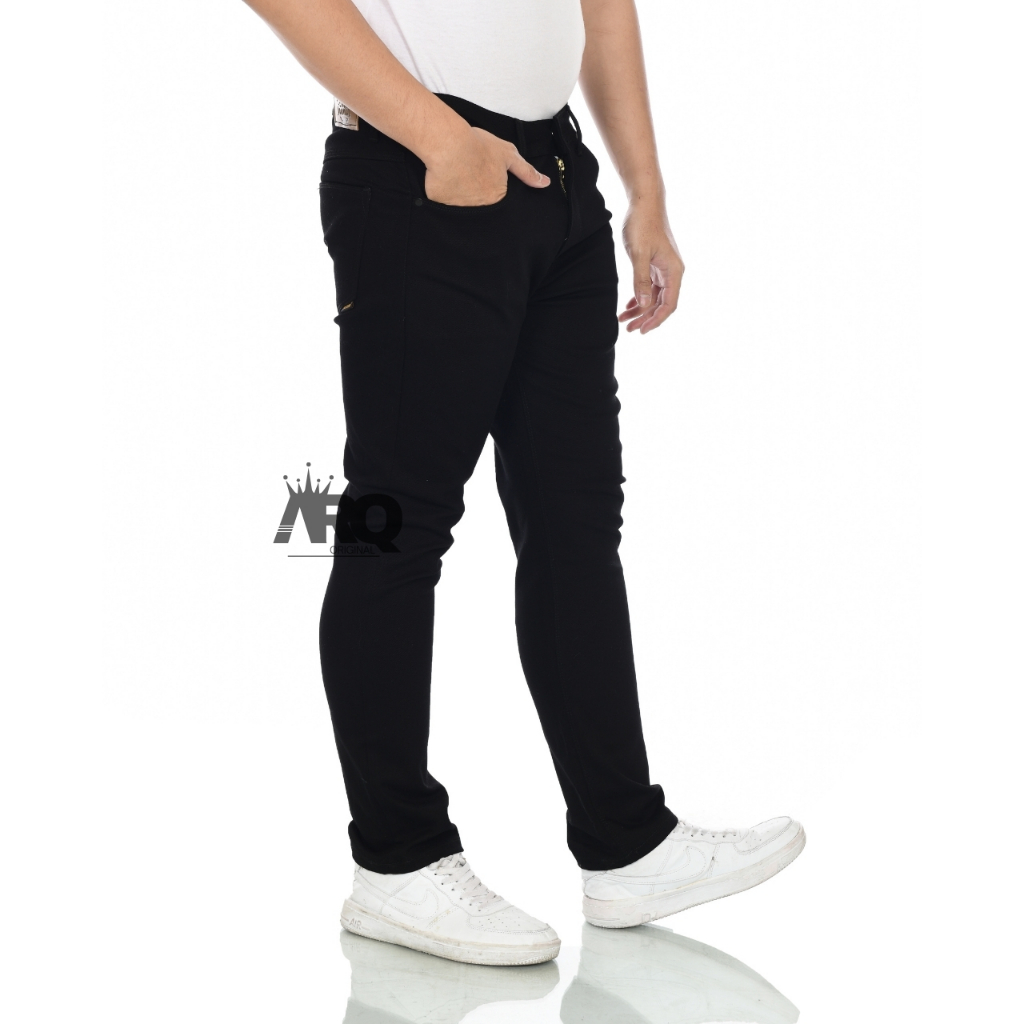 Jual TERLARIS ! CELANA JEANS PANJANG PRIA HITAM PEKAT MODEL SLIMFIT ...