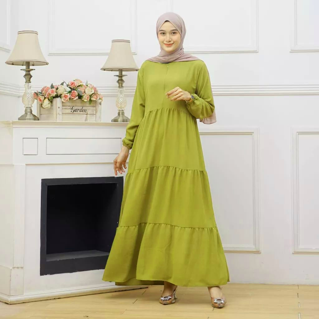 Jual gamis syar'i rayon polos gamis susun rayon tebal homey dress ...