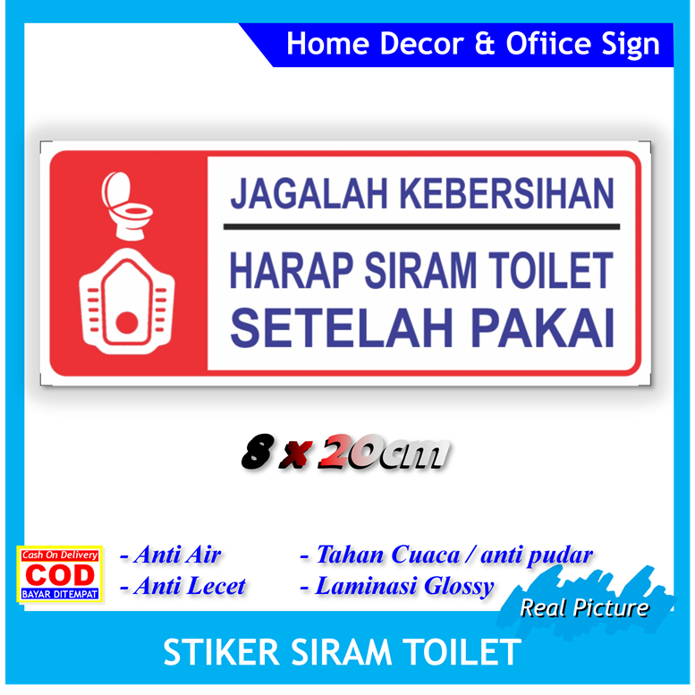 Jual Stiker label new siram toilet kebersihan kamar mandi sticker anti ...