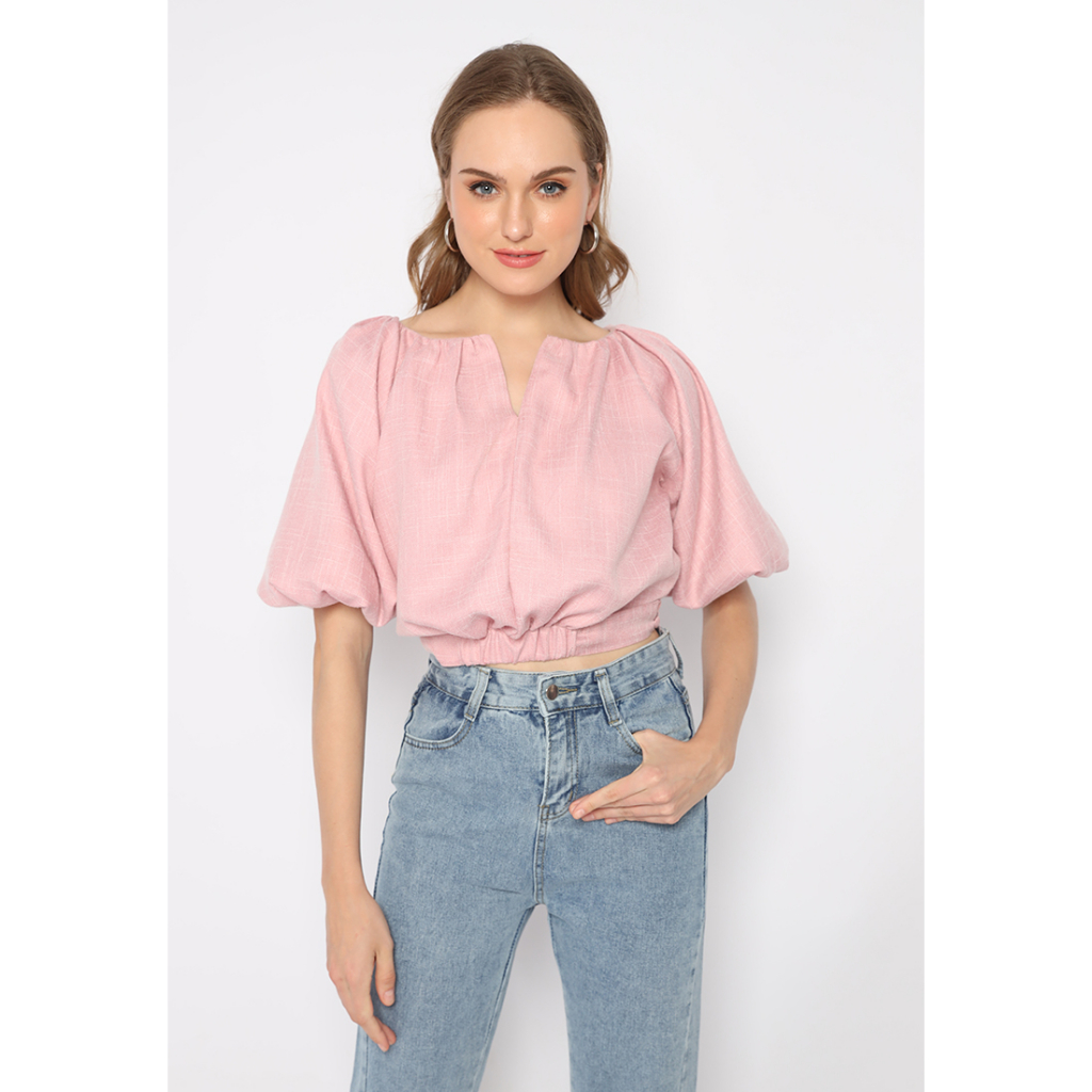 Jual Cameron Baby Pink Crop Top | Shopee Indonesia