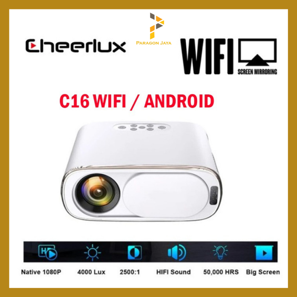 Jual Proyektor Cheerlux C16 Android WIFI 4000 Lumens Projector C16 ...