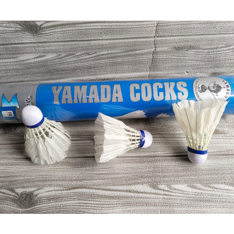 Jual Shuttlecock Bulu Tangkis Badminton Yamada 1 Tabung Isi 12 Pcs ...