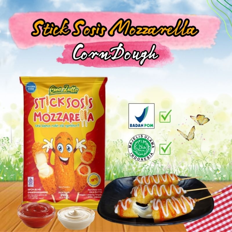Jual CORNDOUGH MOZZARELLA FROZEN ISI 3 TUSUK | SUDAH HALAL dan BPOM ...