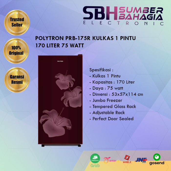 Jual POLYTRON PRB-175R KULKAS 1 PINTU 170 LITER 75 WATT (NEW) (KHUSUS ...