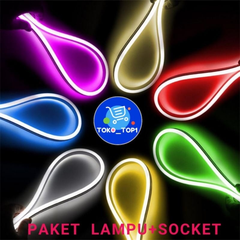 Jual Paket Lampu Neon Flex 220v 1m 2m 3m 4m 5m 5 meter Led Selang ...