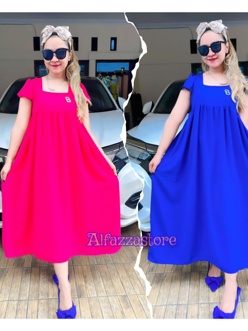 Jual Alfazza Long Summer Dress Ruffle Babydoll Crinkle Airflow Daster ...