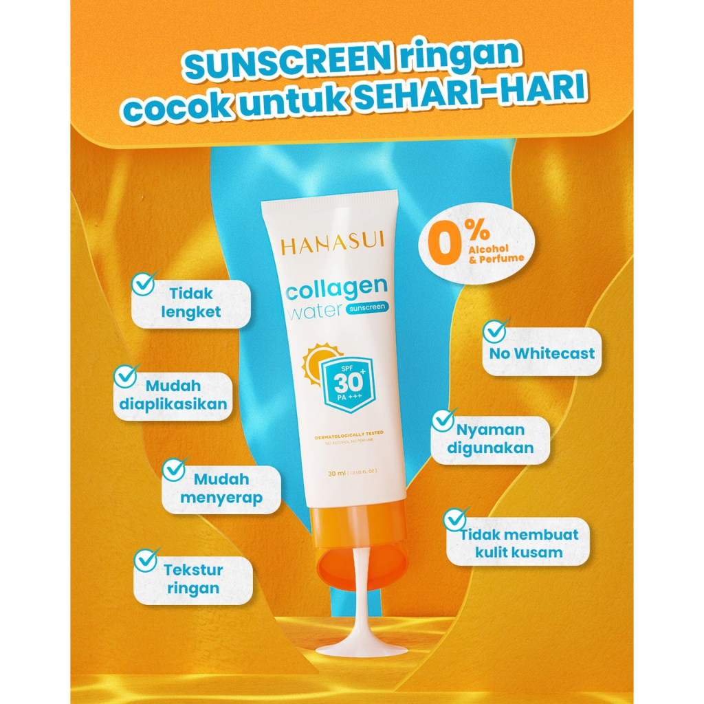 Jual *HANASUI Collagen Water Sunscreen SPF50 PA++ | SPF 30 PA ++ UV ...