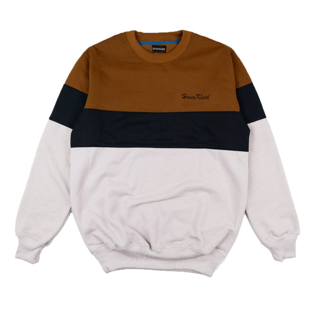 Jual HosenKleid Sweater Crewneck Three Colour | Sweater Kombinasi Warna ...