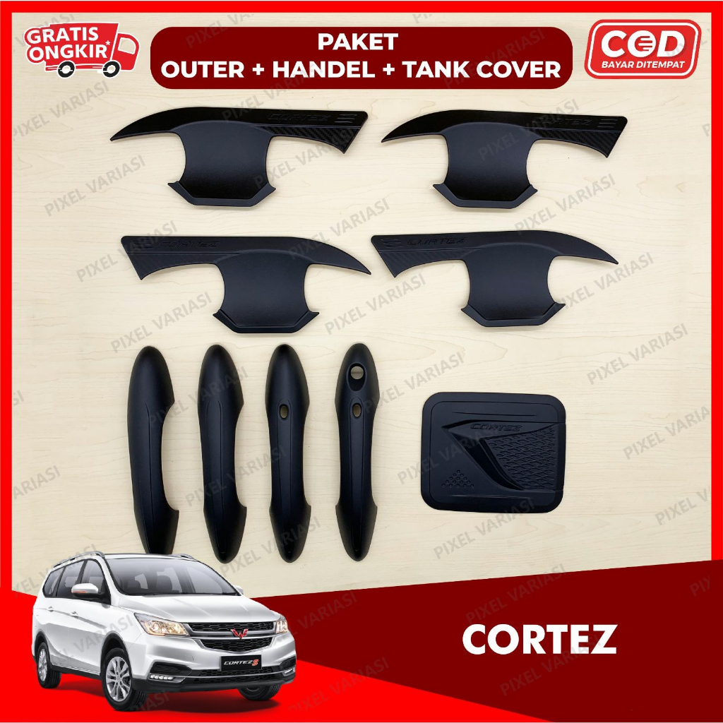 Jual Paket Outer + Handle + Tank Cover Wuling Cortez Hitam | Shopee ...