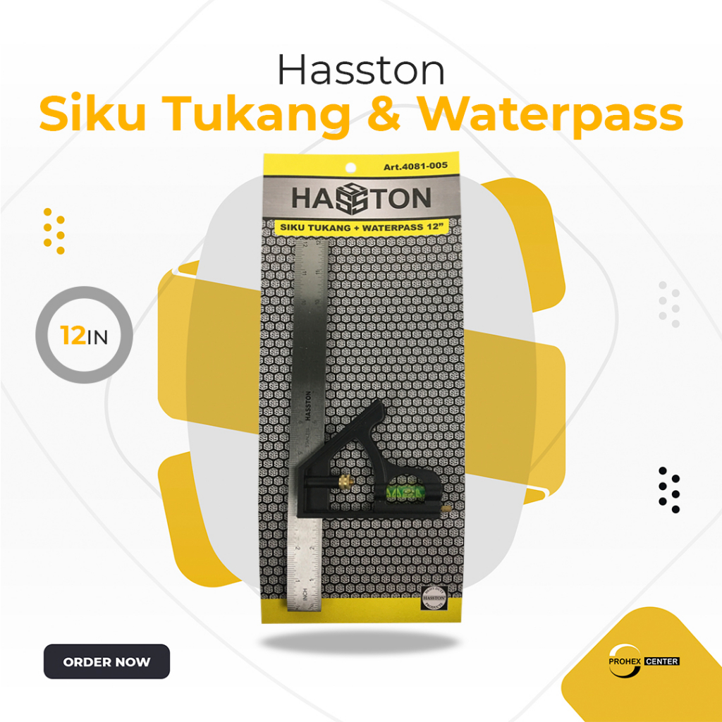 Jual HASSTON 12inch Siku + Waterpas (4081-005) | Shopee Indonesia