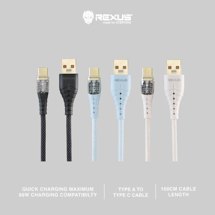 Jual Rexus Cable Data CB175C USB to Type-C Cable 1 M / Kabel Data CB ...