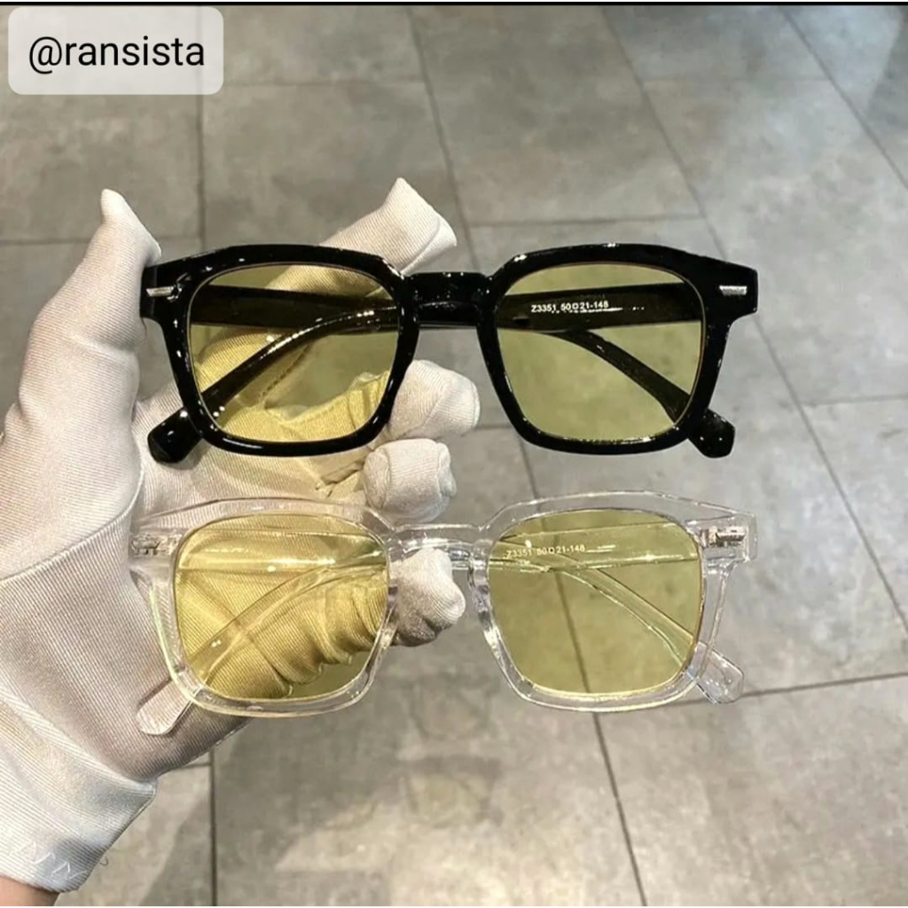 Jual Kacamata Hitam UV Kuning Wanita Pria Candy Color Optik Bingkai ...