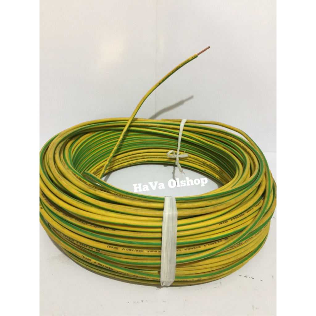 Jual Kabel LISTRIK NYA 4mm 4 mm ETERNA 1x4 1x4MM TUNGGAL HARGA/1METER | Shopee Indonesia