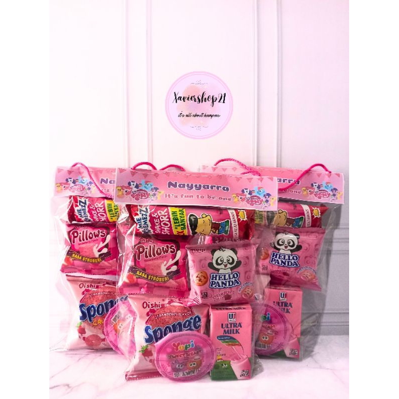 Jual Paket Snack Label Custom Tema Pink | Shopee Indonesia