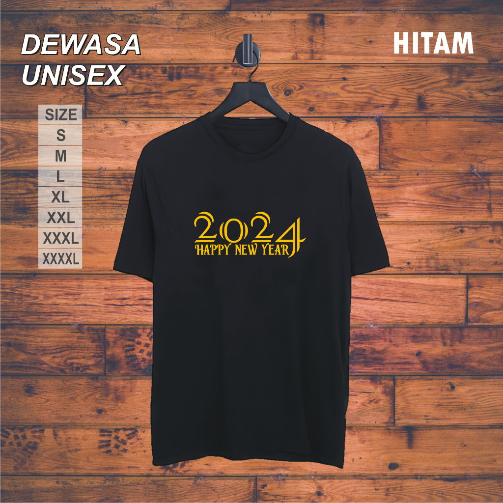 Jual Kaos happy new year 2024 bisa cod pria wanita kaos anak-anak kaos tahun baru 2024 | Shopee ...