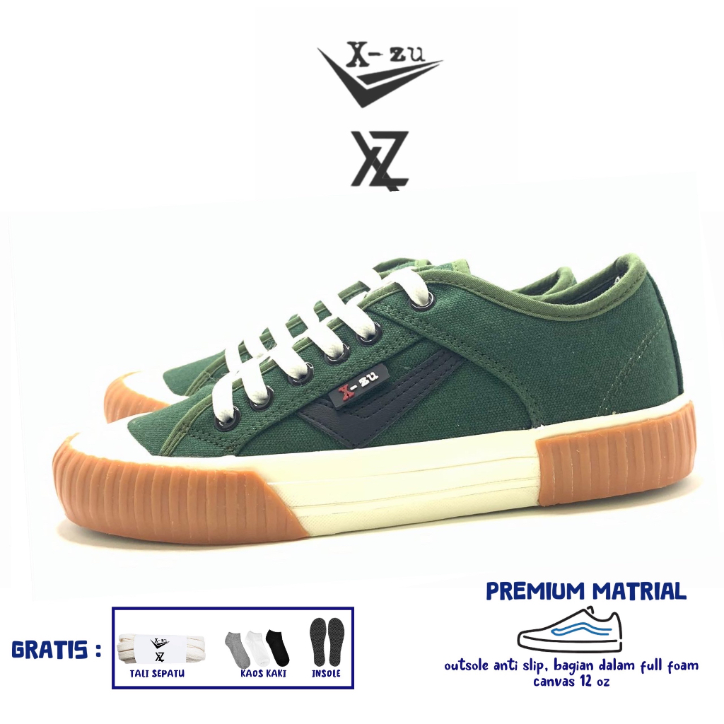 Jual sepatu XZU FOOTWARE model (REXSTRO ARMY BLACK) | Shopee Indonesia