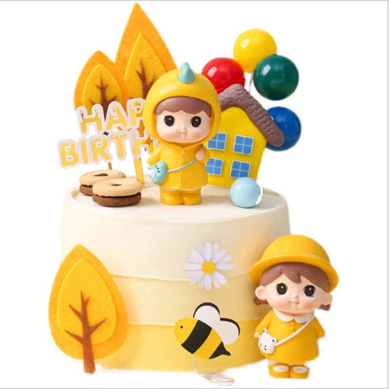 Jual 2 Pcs Cake Topper Anak Sekolah Baju Kuning / Figure Anak Sekolahan ...