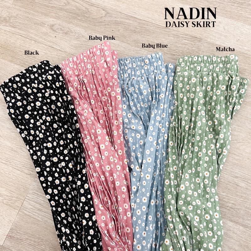 Jual Rok Plisket Wanita Motif Bunga Daisy / rok plisket premium ...