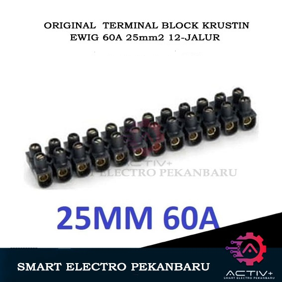Jual ORIGINAL TERMINAL BLOCK EWIG 60A 25mm2 12-JALUR HITAM BLACK ...