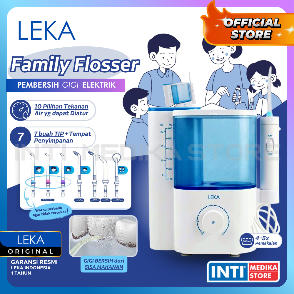 Jual LEKA - FAMILY Flosser Spray Pembersih Gigi Elektrik Dental Floss ...