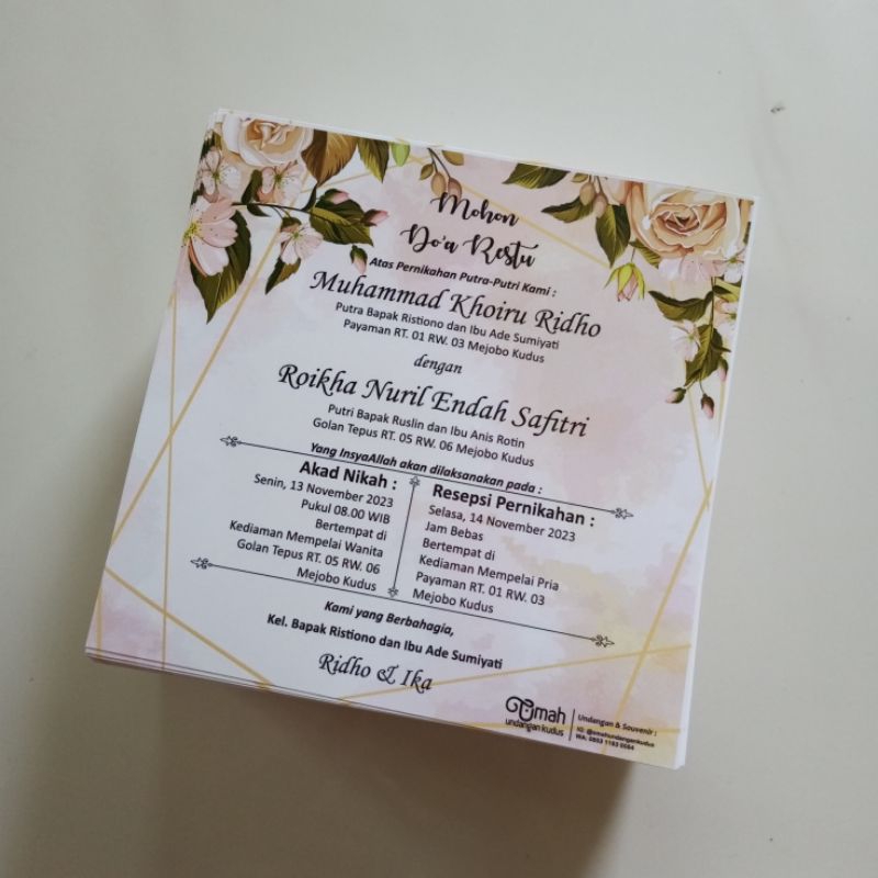 Jual Undangan Kotak Nasi/ Undanganberkat/Berkatan/Slamir/Undangan 1 ...