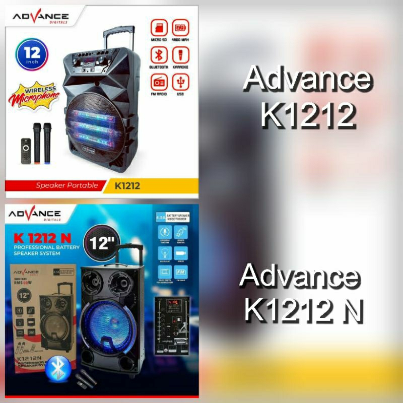 Jual speaker aktif bluetooth advance 12inci K1212 / K1212N free 2 mic | Shopee Indonesia