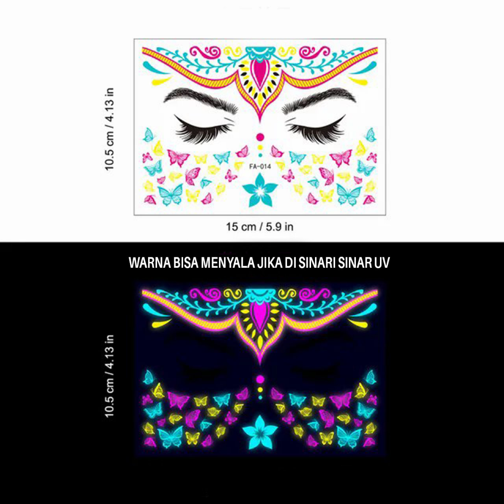 Jual Sticker tattoo wajah wanita pria girls temporary temproer semi ...