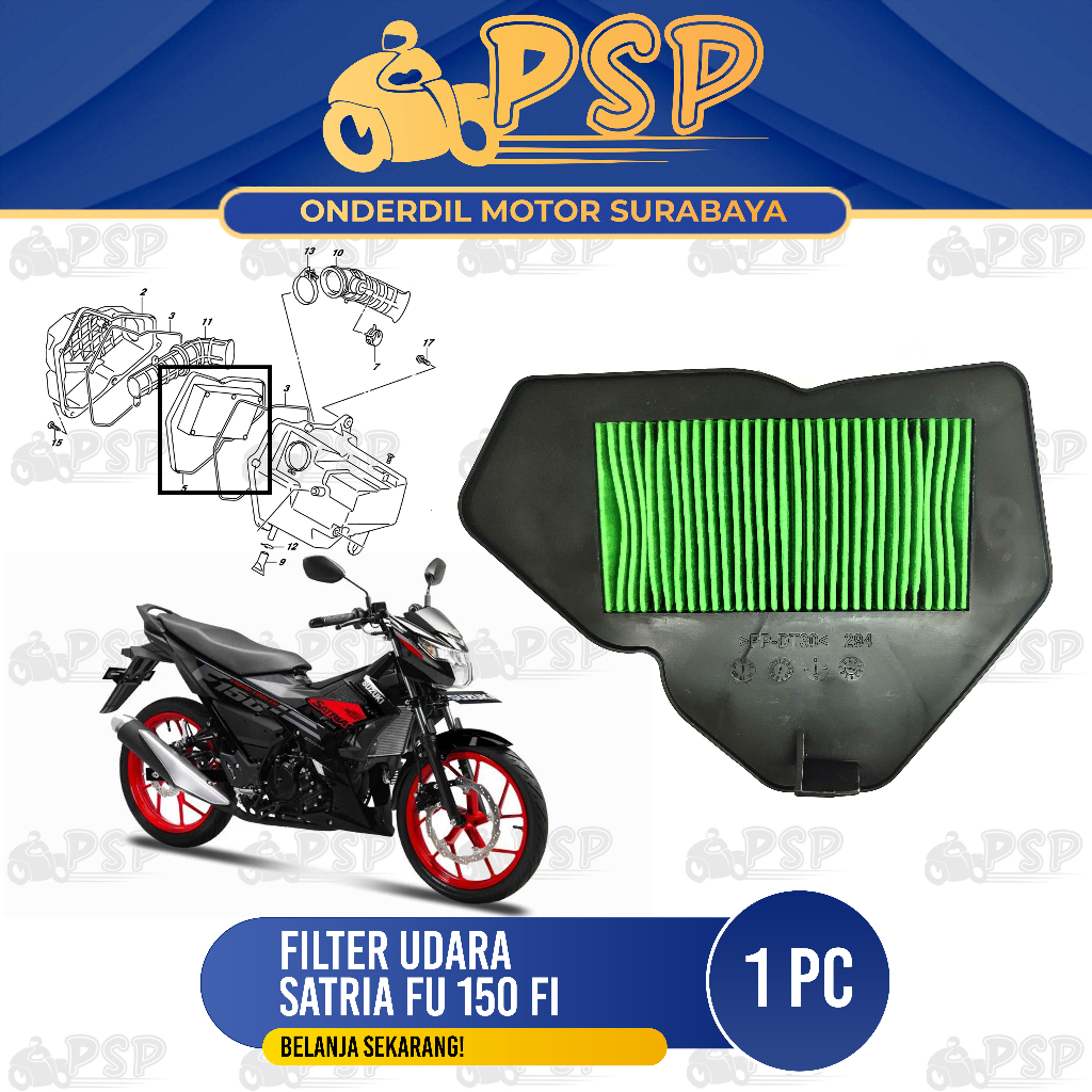 Jual Filter Udara Satria FU 150 Fi - Saringan Udara Filter Screen Air ...