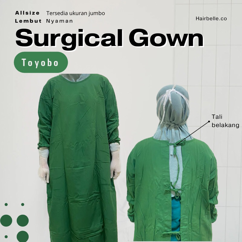 Jual Surgical Gown Baju APD Gown Medis Tali Belakang Jubah Operasi Baju ...