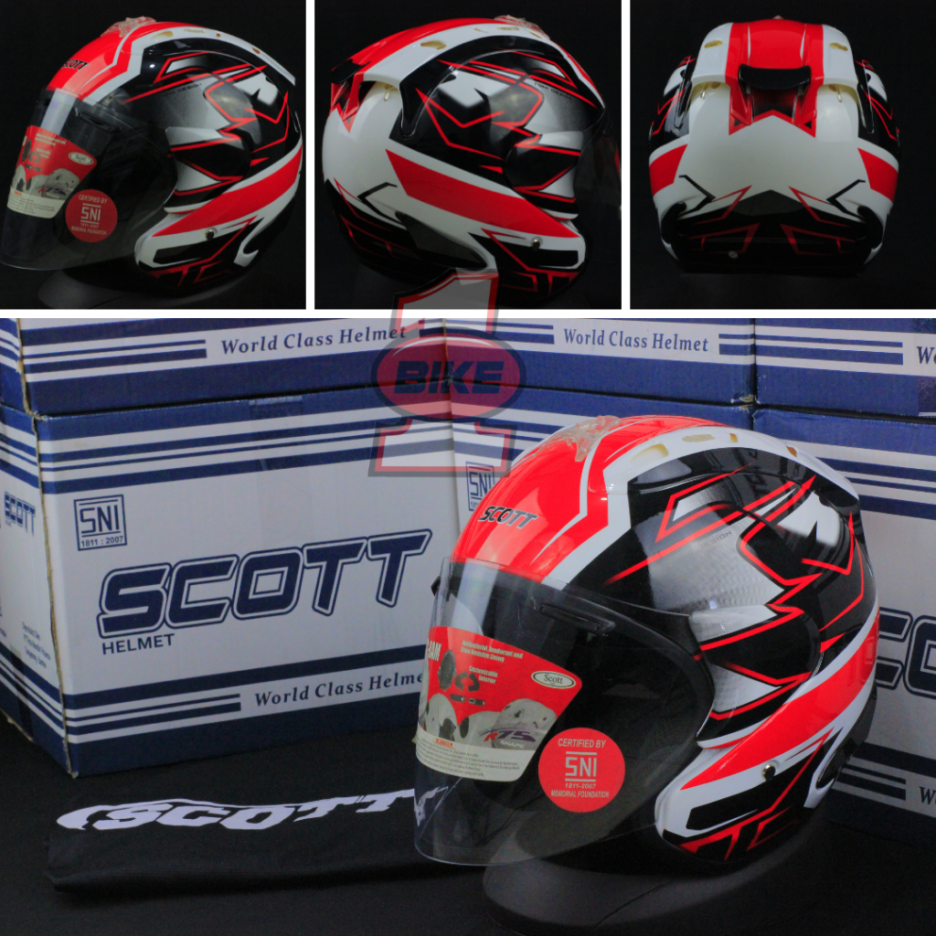 Jual Helm Scott RAM 4/ R5 Helm Half Face + Free stiker / Helm half face ...