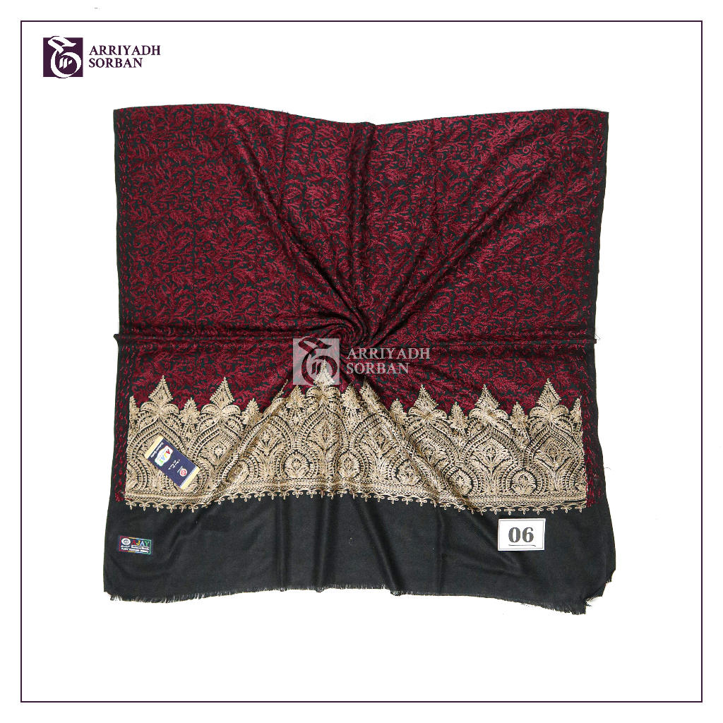 Jual Sorban AJAY Shawl Kashmiri 18010 Hitam Putih | Shopee Indonesia