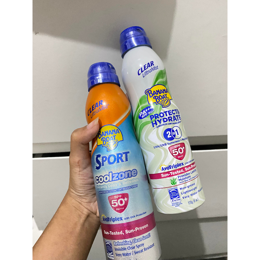 Jual Banana Boat Ultramist Sport Coolzone Spray SPF50+ | Shopee Indonesia