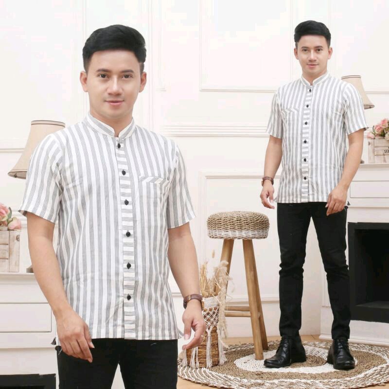 Jual Baju Lurik Pria Lengan Pendek/Kemeja Lurik/Baju Adat Jawa ...