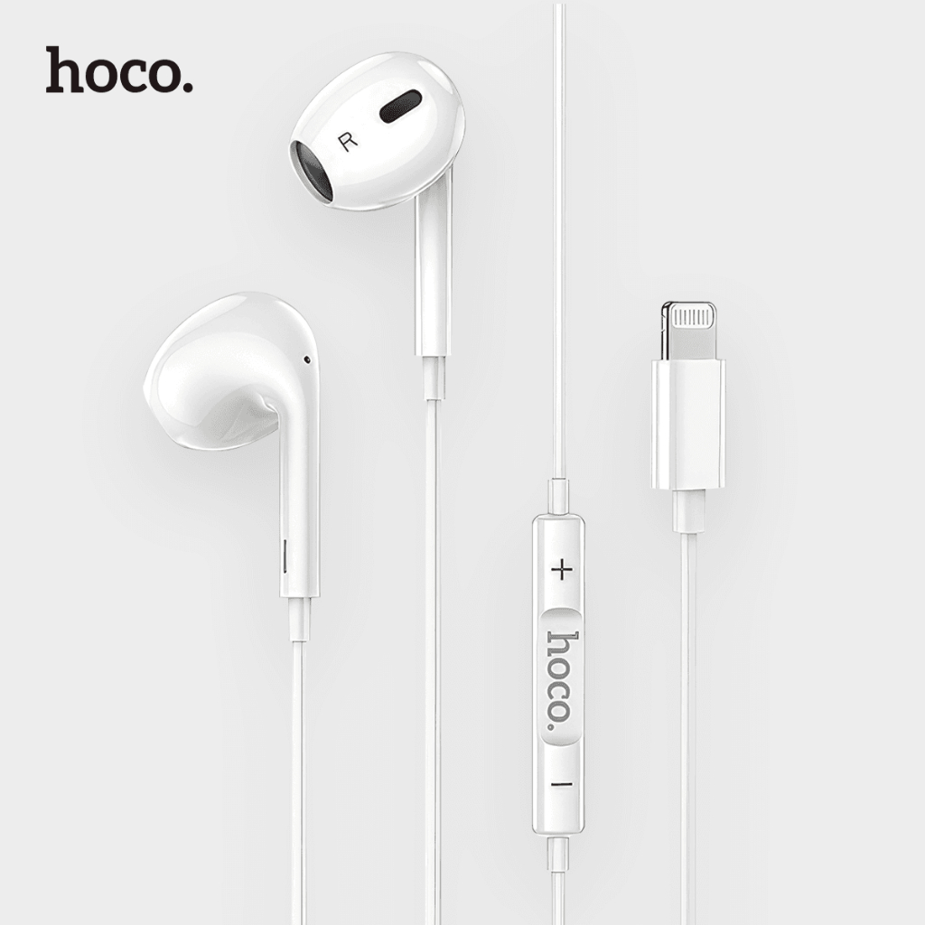 Jual HOCO Headset Handsfree Lightning Earphone Wired Micphone For ...