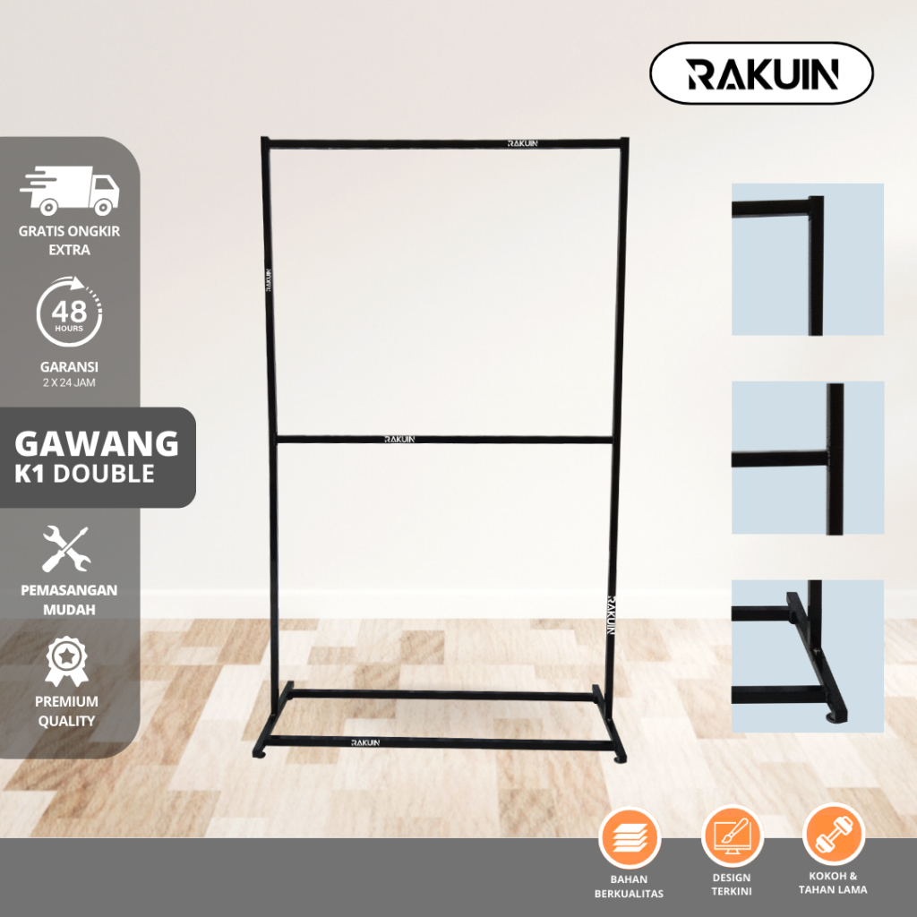 Jual GAWANG K1 SUSUN 2 - GANTUNGAN BAJU BESI SUSUN 2/ KNOCKDOWN ...