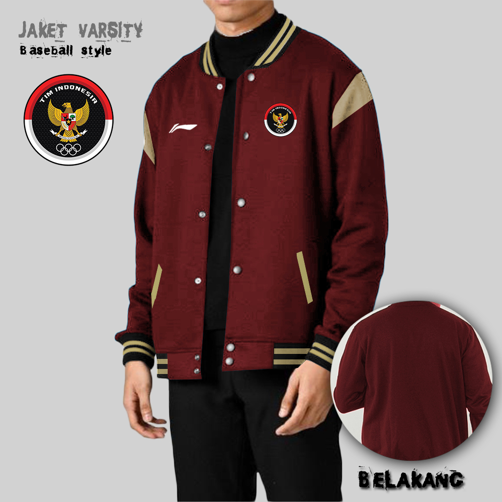 Jual JAKET BASEBALL TIMNAS LINING TERBARU / JAKET BASEBALL KANCING ...