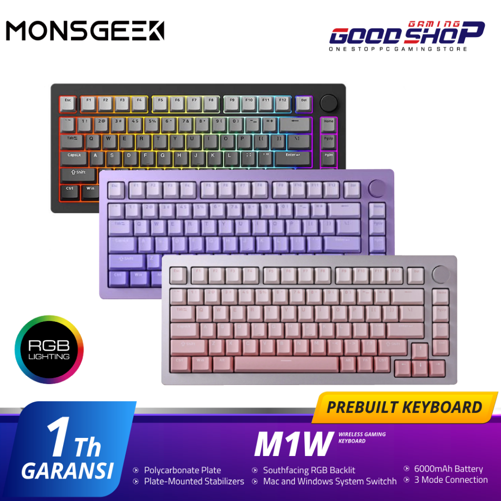 Jual Monsgeek M1W Pre Build 75% 82-Key Layout with Knob - Keyboard ...
