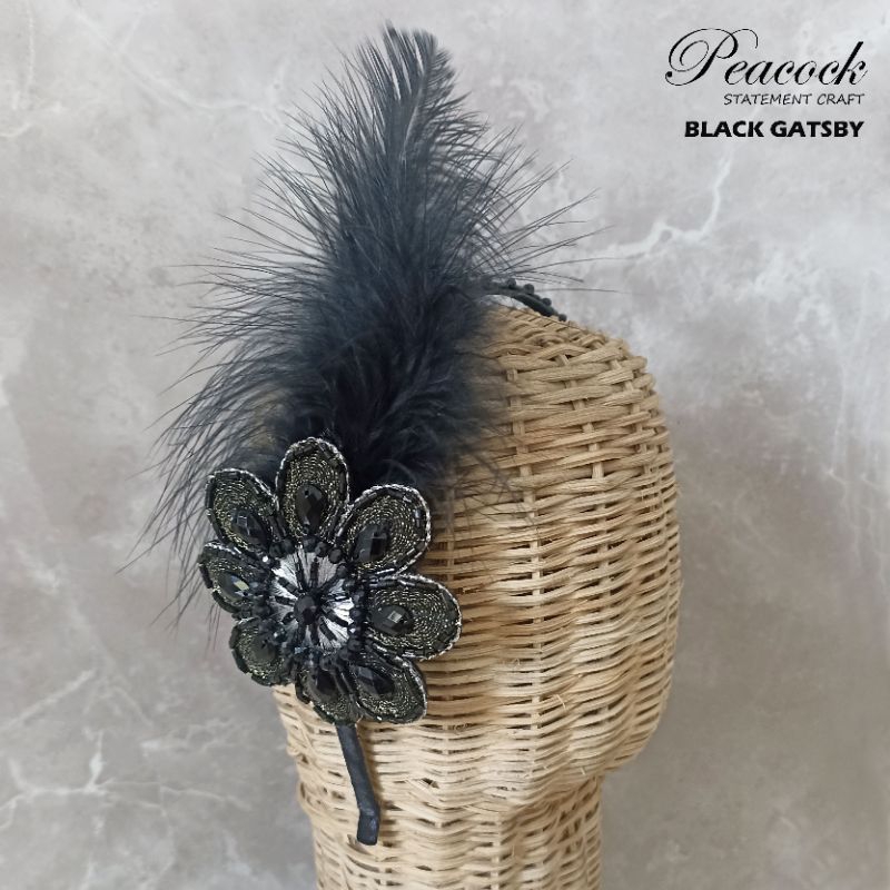 Jual BLACK GATSBY Halloween Haunted Collection (bando bulu hitam ...