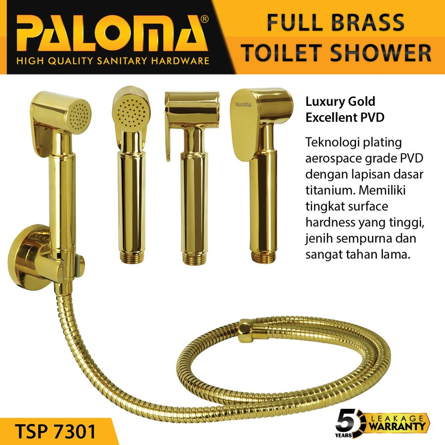 Jual PALOMA TSP 7301 Toilet Shower Jet Washer Bidet Cebok WC GOLD EMAS ...