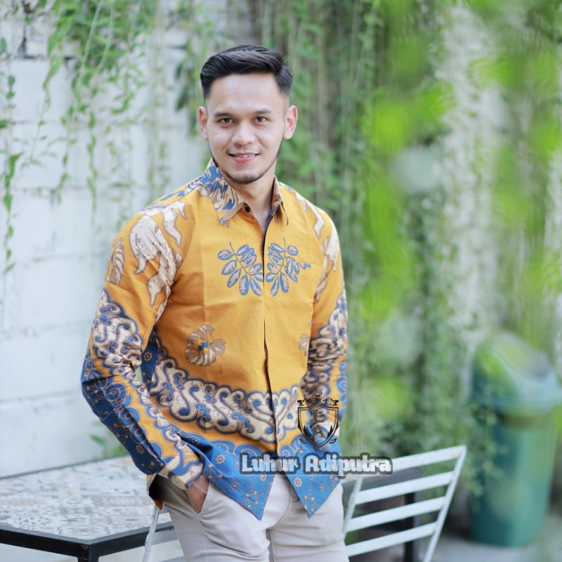 Jual Daupa Kunyit Kemeja Batik Pria Katun Prima Premium Solo Anak Muda Modern Luhur Adiputra ...