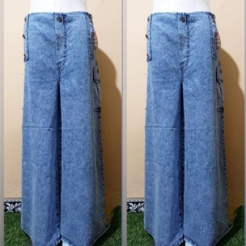 Jual kulot kekinian kulot kargo ress jeans premium wanita model viral ...