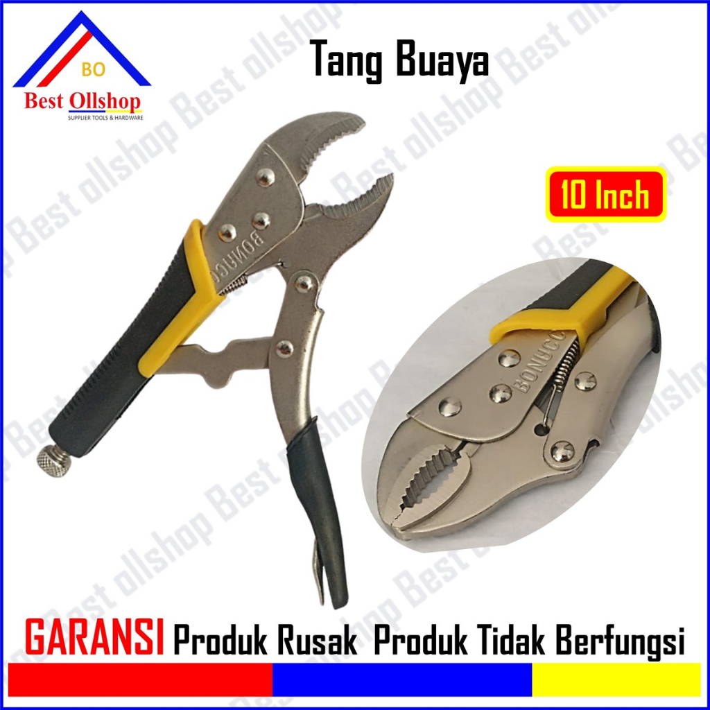 Jual Tang Buaya Bengkok 10in Curved Locking Pliers 10 inch Vise Grips ...