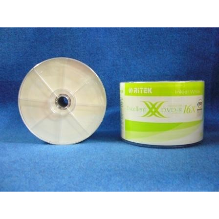 Jual DVDR Printable / DVD-R RITEK Inkjet printable White Surface 16X 4.7GB | Shopee Indonesia