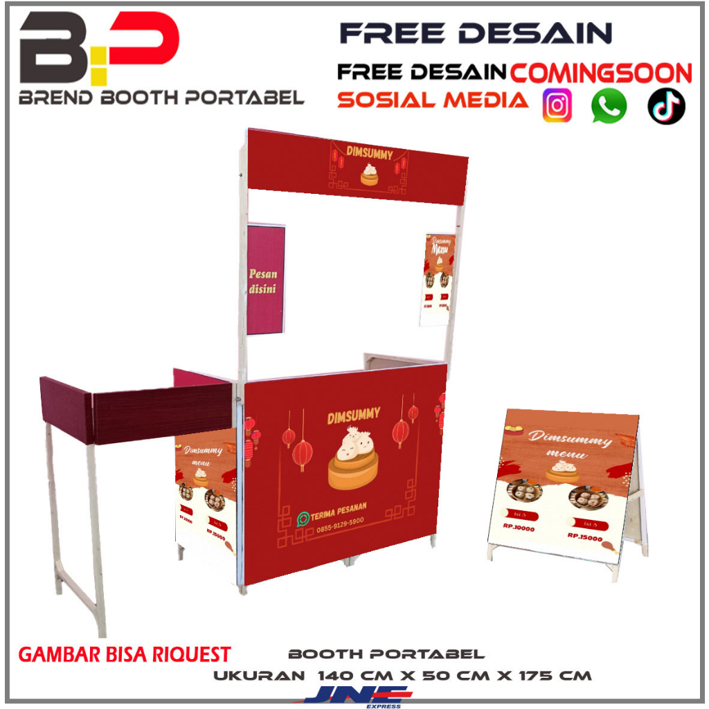 Jual Booth Portable 140 x 50 x 175 / Gerobak Lipat / Meja Jualan ...