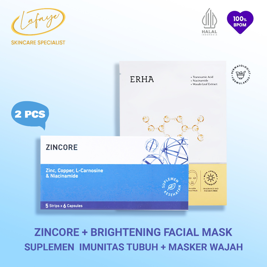 Jual ERHA Zincore & Brightening Facial Mask - Masker Pencerah Wajah ...
