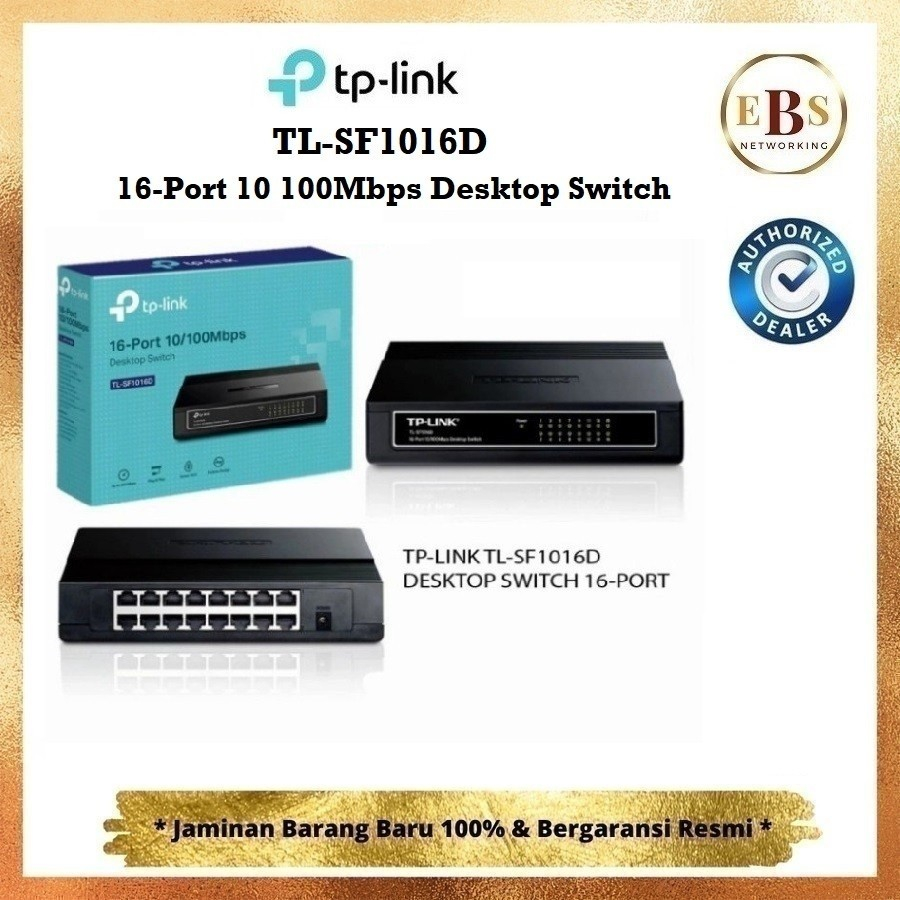 Jual TP-Link TL-SF1016D 16-Port 10 100Mbps Desktop Switch | Shopee ...